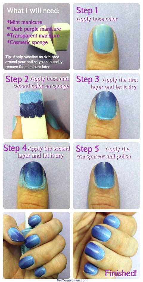 Ombre Nails Diy Tutorial With Sponge Dot Com Women